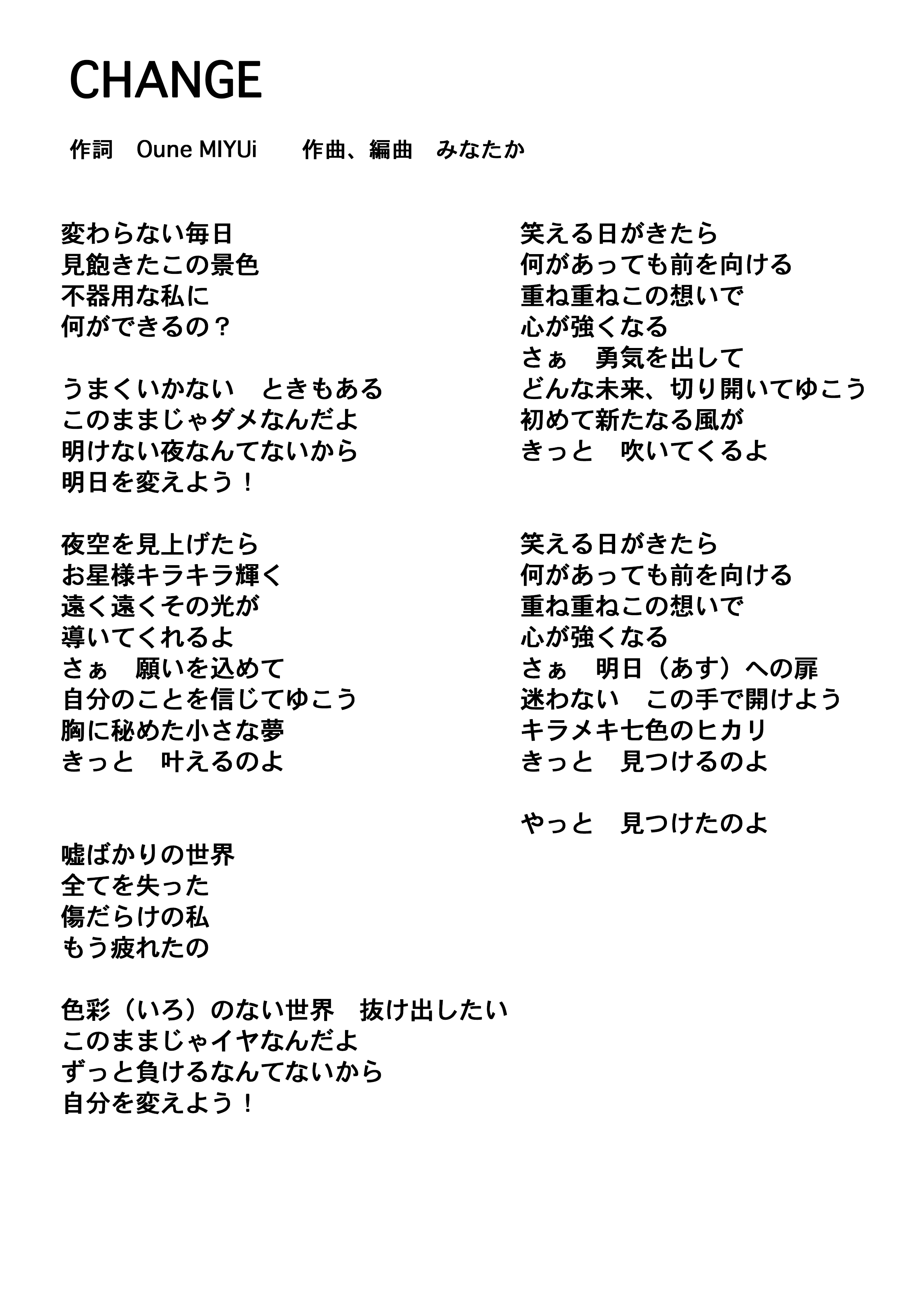 6. CHANGE – 桜音みゆぃ♪（Oune MIYUi♪）
